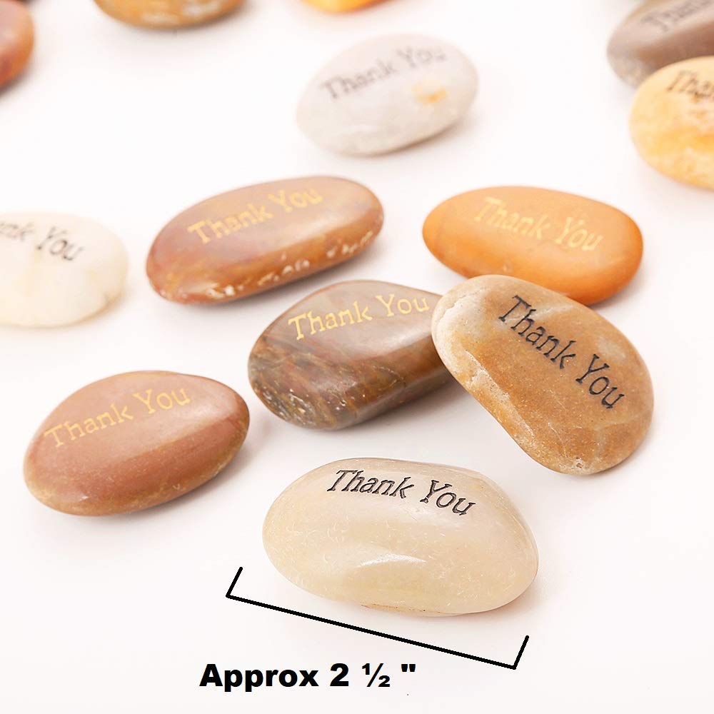 Buy 50PCS Thank You RockImpact Thank You Stone Engraved Inspirational ...