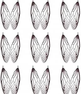 Amazon.com : WellieSTR 18pcs (Red Brown) Realistic Insect Wing,Cicada ...