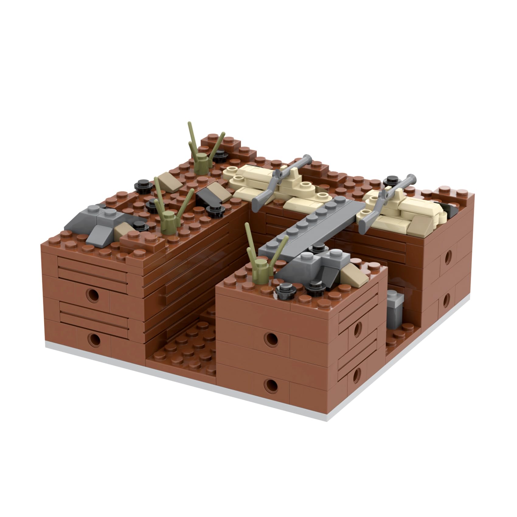 Amazon.com: MOOXI WW2 Battlefield Left Corner Military Block Set(200PCS ...