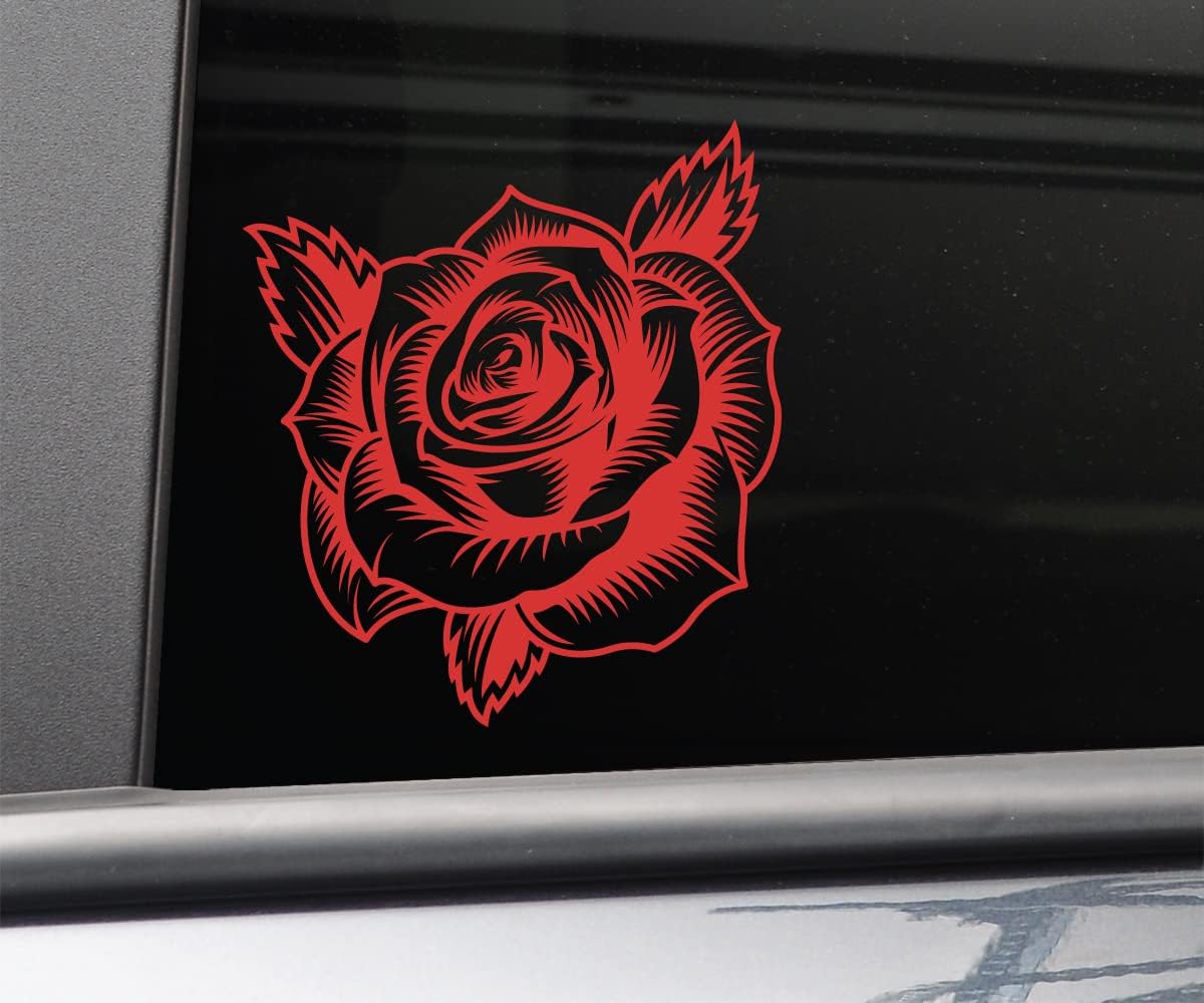 Amazon.com: Red Rose Vinyl Decal Laptop Car Truck Bumper Window Sticker ...