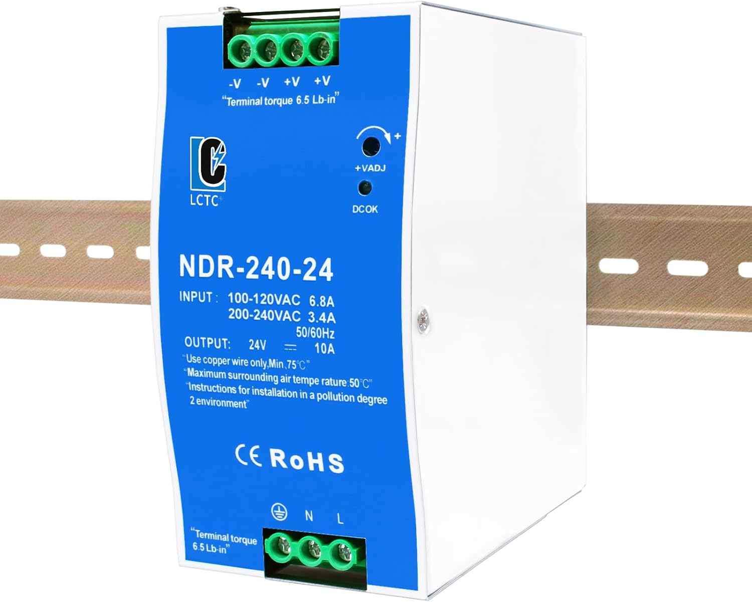 Amazon.com: LCLCTC DC 24V Switching Power Supply NDR 240W (Input:110 ...