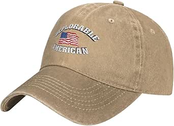 DKEMEMNE Deplorable and Proud American Flag Hat Baseball Cap Washed Dad ...