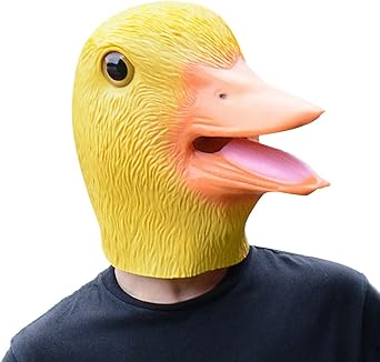 Amazon.com: PARTYGEARS Duck Mask Halloween Animal Duck Head Latex ...