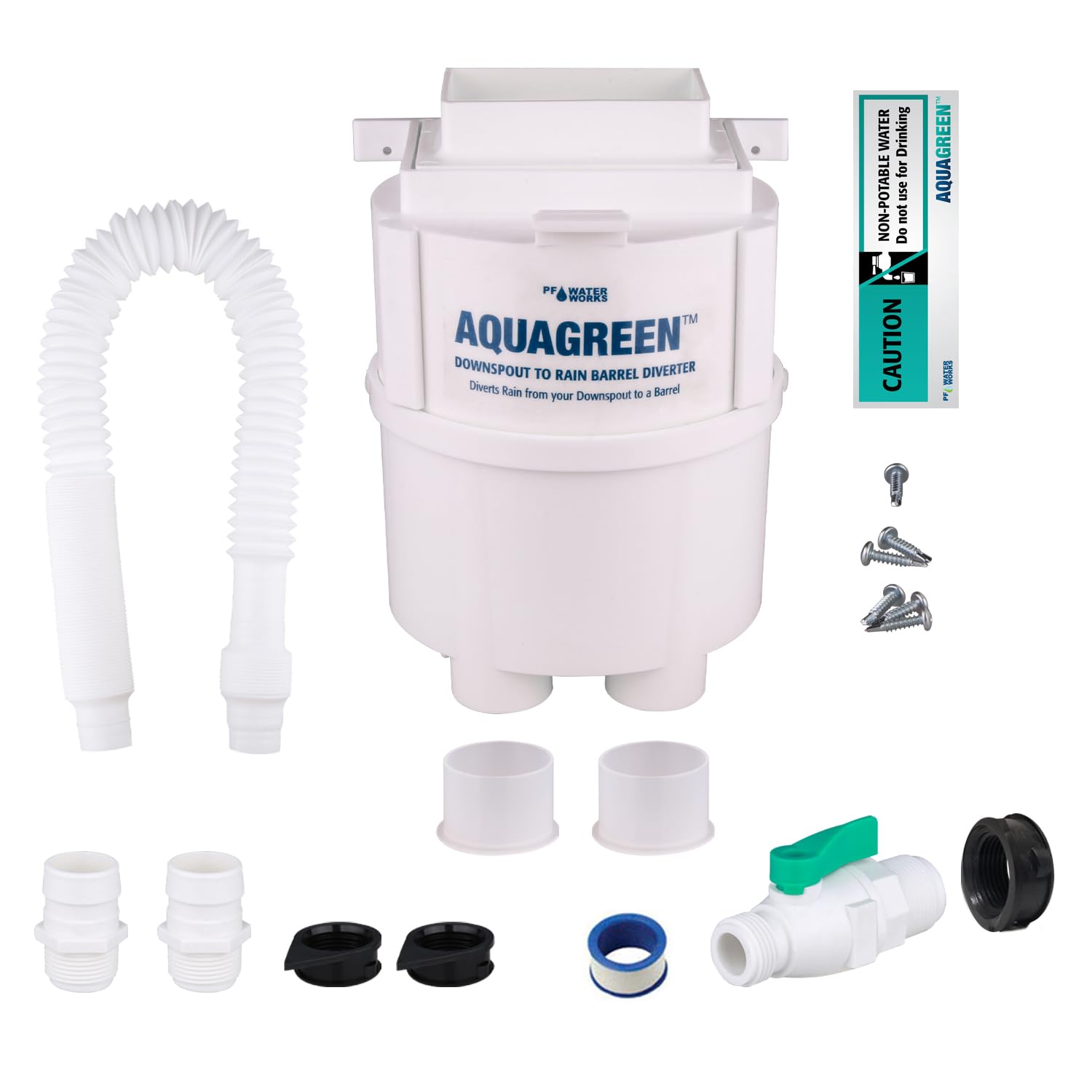 Amazon.com: PF0529-WH PF WaterWorks AQUAGREEN Rain Water Collection ...
