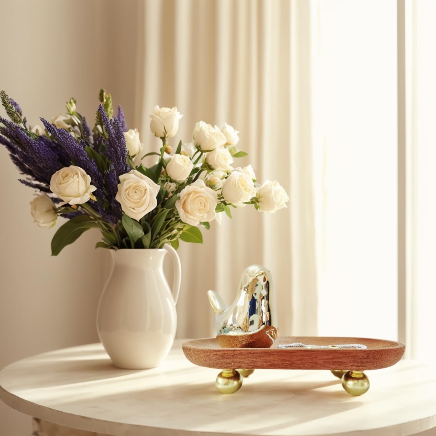 Amazon.com: Decorative Wood Key Tray, Jewelry Tray Dish, Small Beaded ...