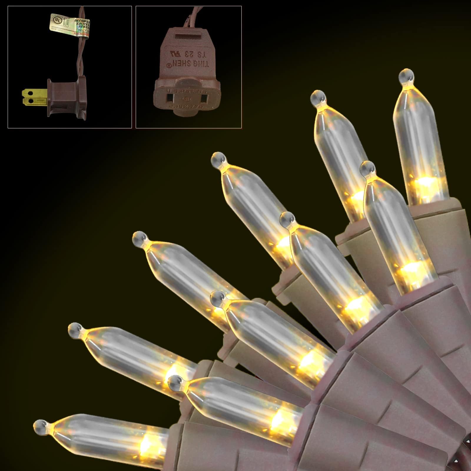 Amazon.com: 100-Count Warm White LED Christmas String Lights, 35 Ft ...