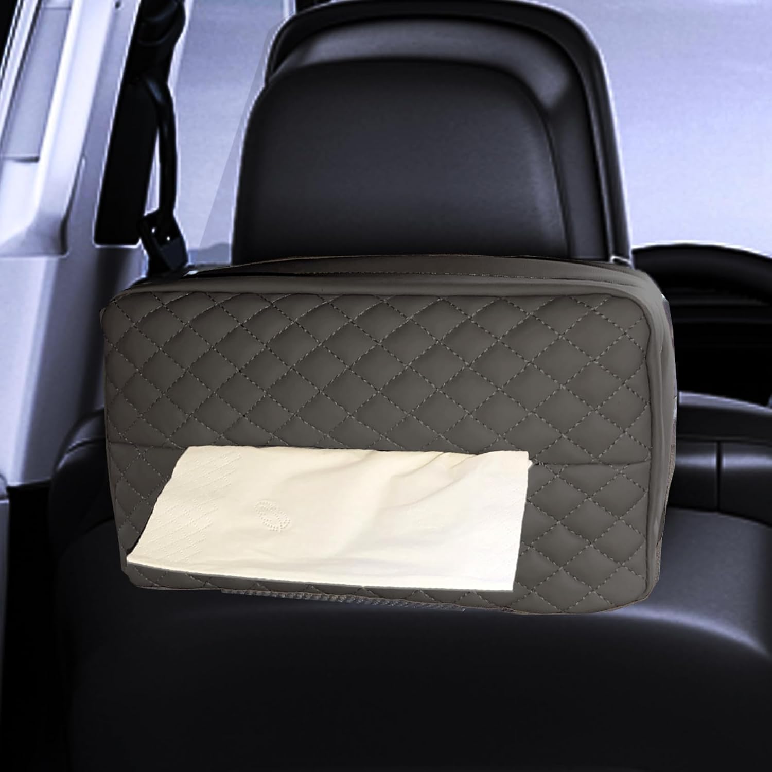 2 Packs Large Car Tissue Holder, Car Tissue Box Cover with Mesh Bag ...