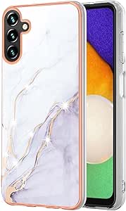 Amazon.com: Monwutong Slim Fit Phone Case for Samsung Galaxy A34 5G,Shiny IMD Marble Pattern ...