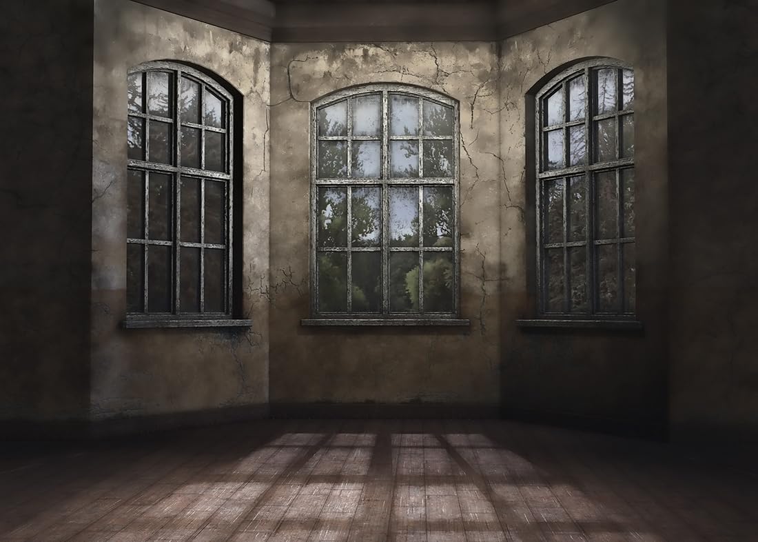 Amazon.com : BELECO 5x3ft Fabric Abandoned Empty House Backdrop Creepy ...