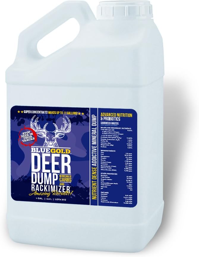 Blue Gold Deer Dump Rackimizer Nutrient Mineral Deer Attractant Liquid ...