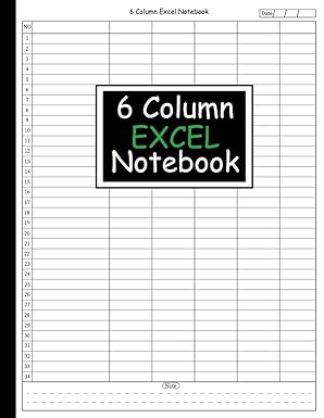 Amazon.com: 6 Column Excel Notebook: Ledger Books For Bookkeeping ...