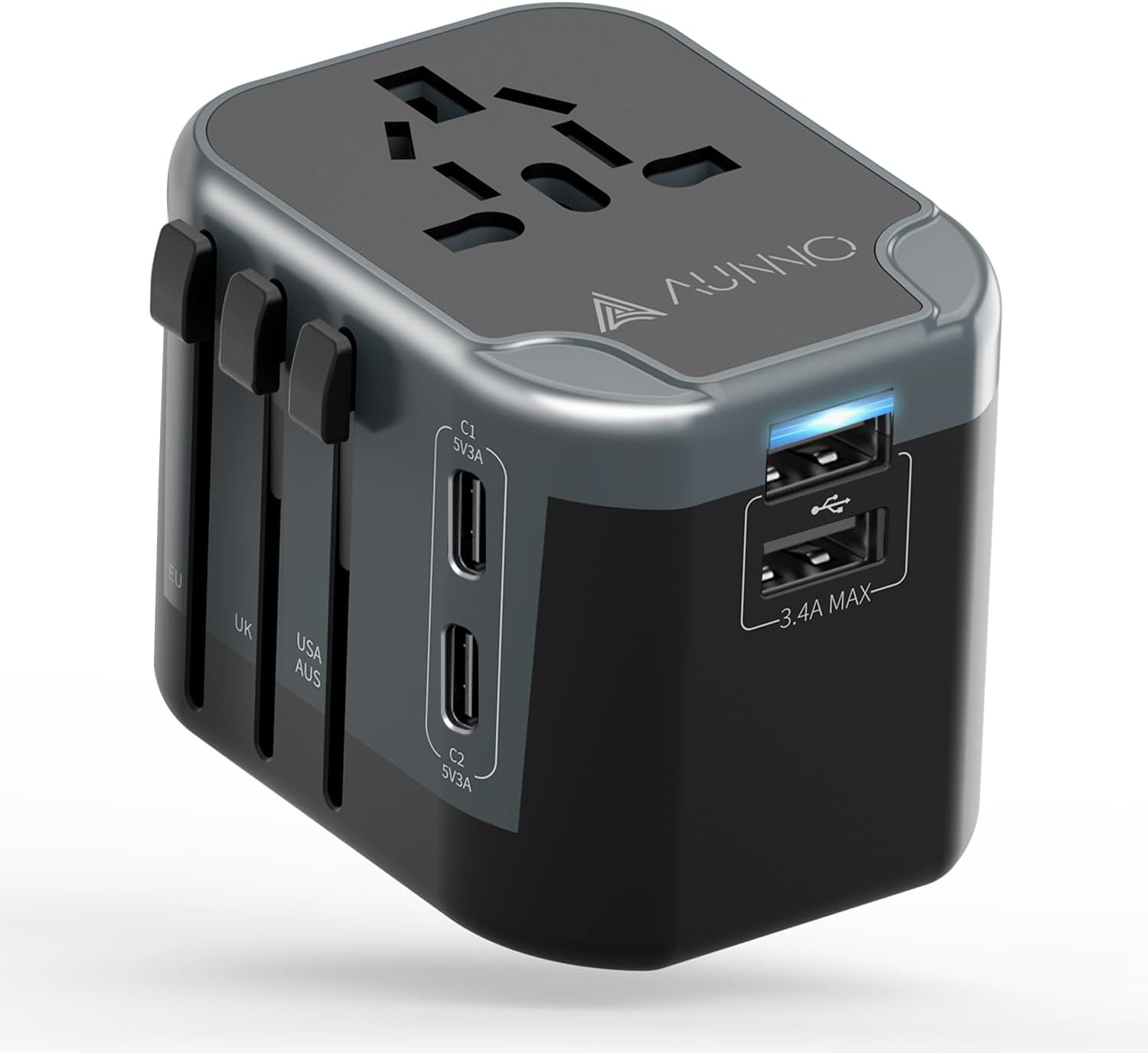 AUNNO Universal Travel Adapter, International Travel Plug Adapter with ...