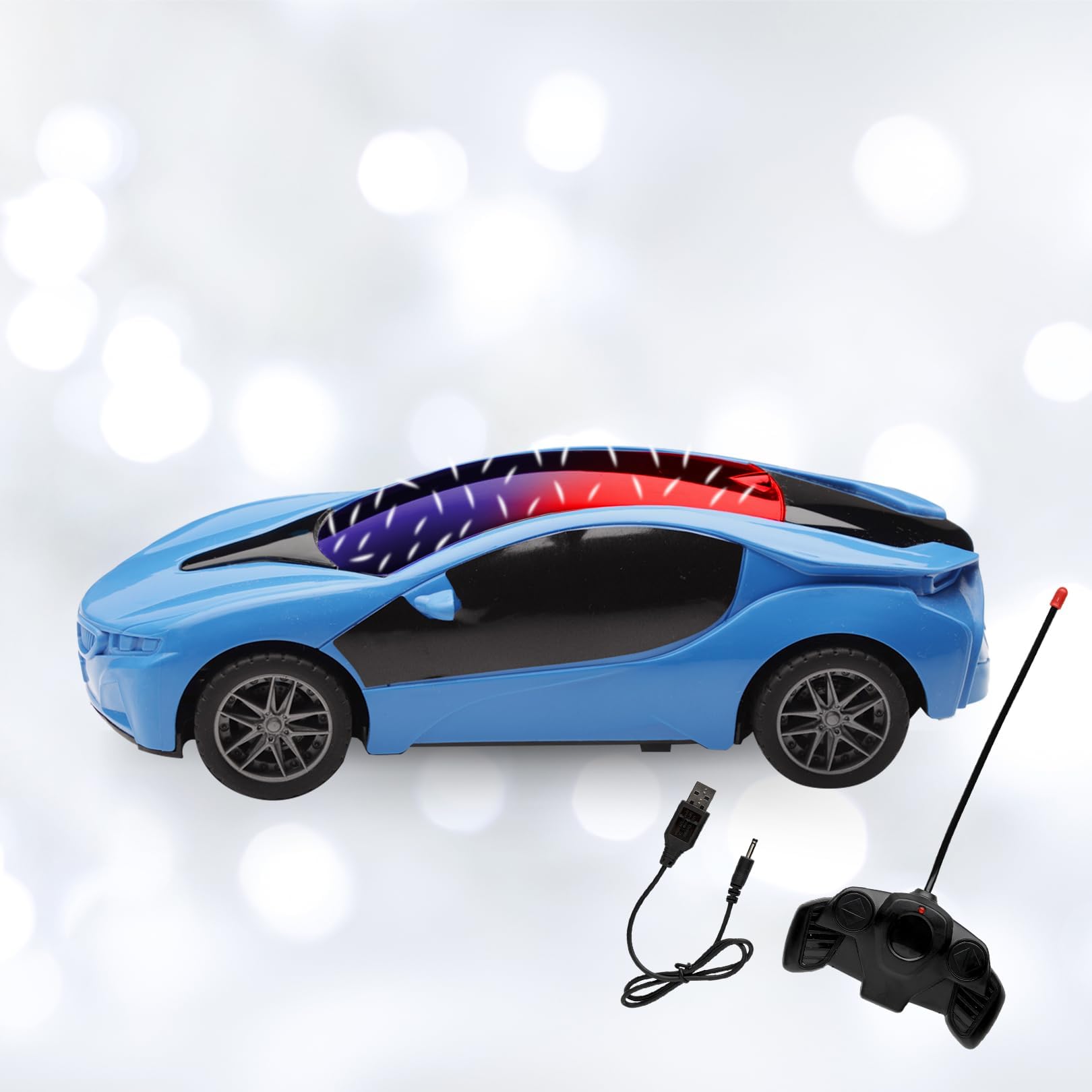 Gooyo 6399CH 3D Lights 4 Functions Rechargeable Remote Control Racing ...