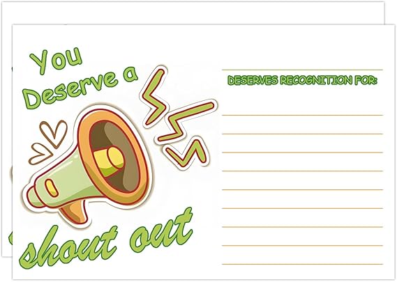 Amazon.com : Positive Shout Out Cards 4×6 Inch Encouragement Card ...