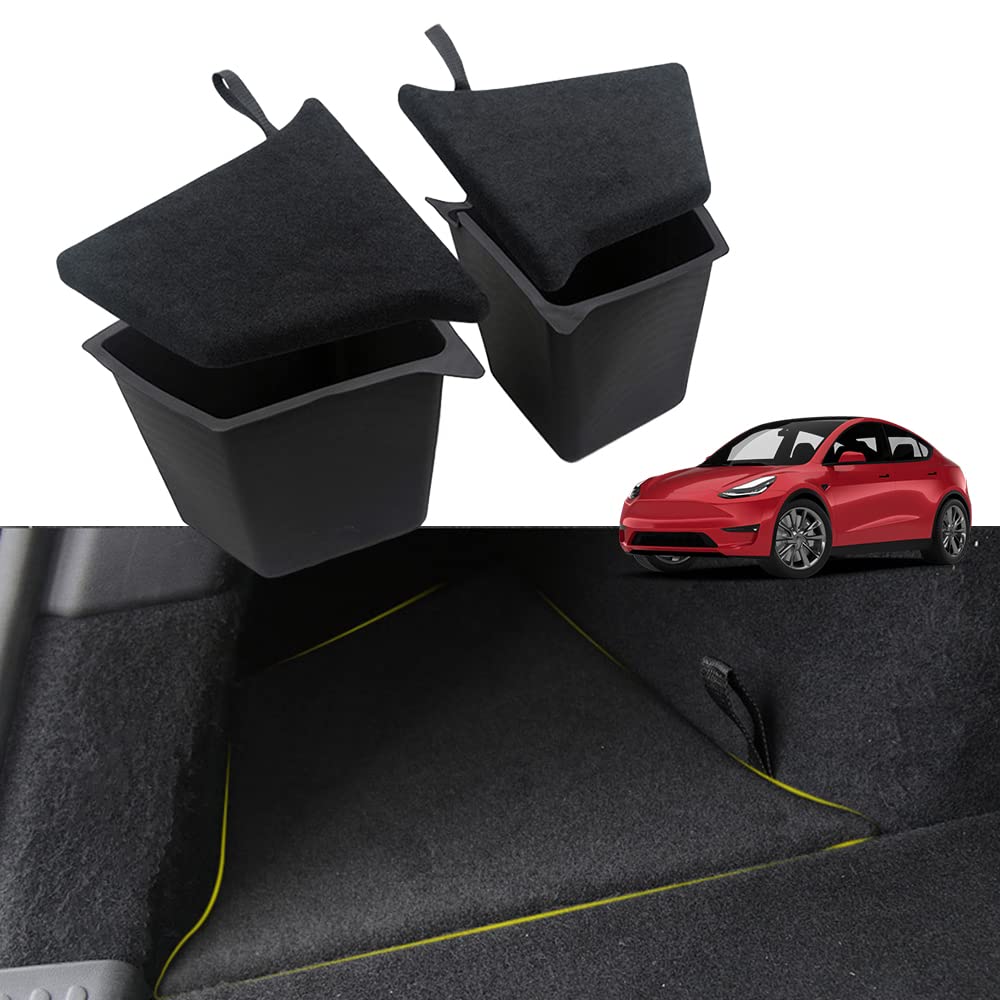 NITOYO Trunk Organizer Storage Boxes with Lids for Tesla Model Y,Rear ...