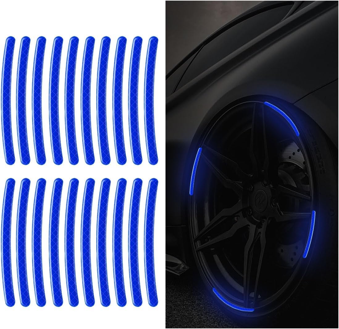 Amazon.com: 20PCS Car Wheel Stripe Reflective Stickers - Night Safety ...