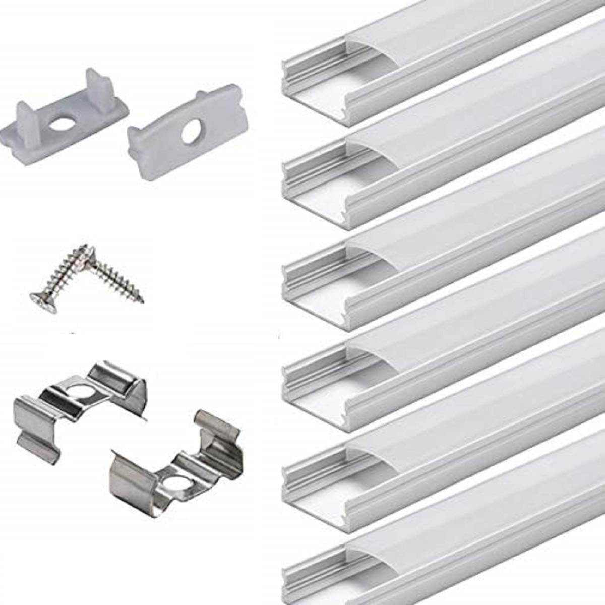 hunhun 10-Pack 6.6ft/ 2Meter U Shape LED Aluminum Channel System with ...