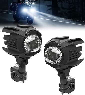 Amazon.com: SUPAREE 15000LM Motorcycle LED Auxiliary Lights, 60W White Spot Light with Mount ...
