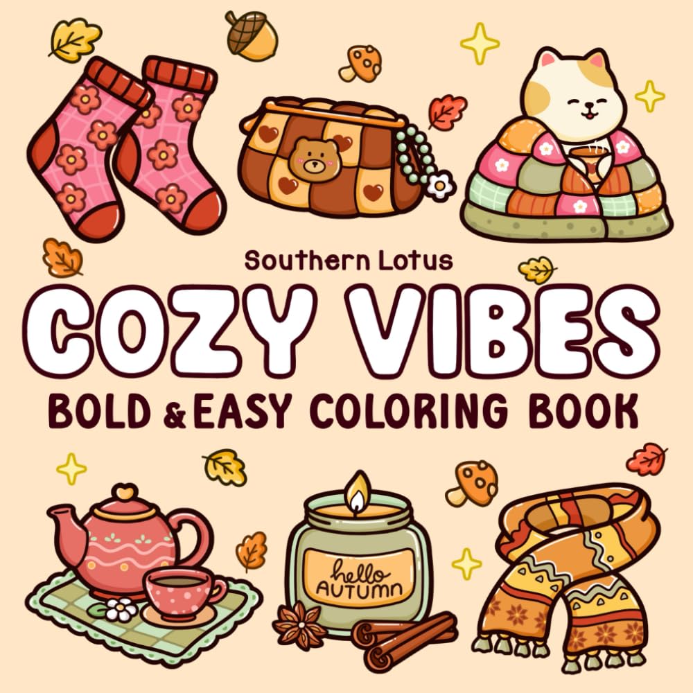 Amazon.com: Cozy Vibes: Coloring Book for Adults and Teens Featuring ...