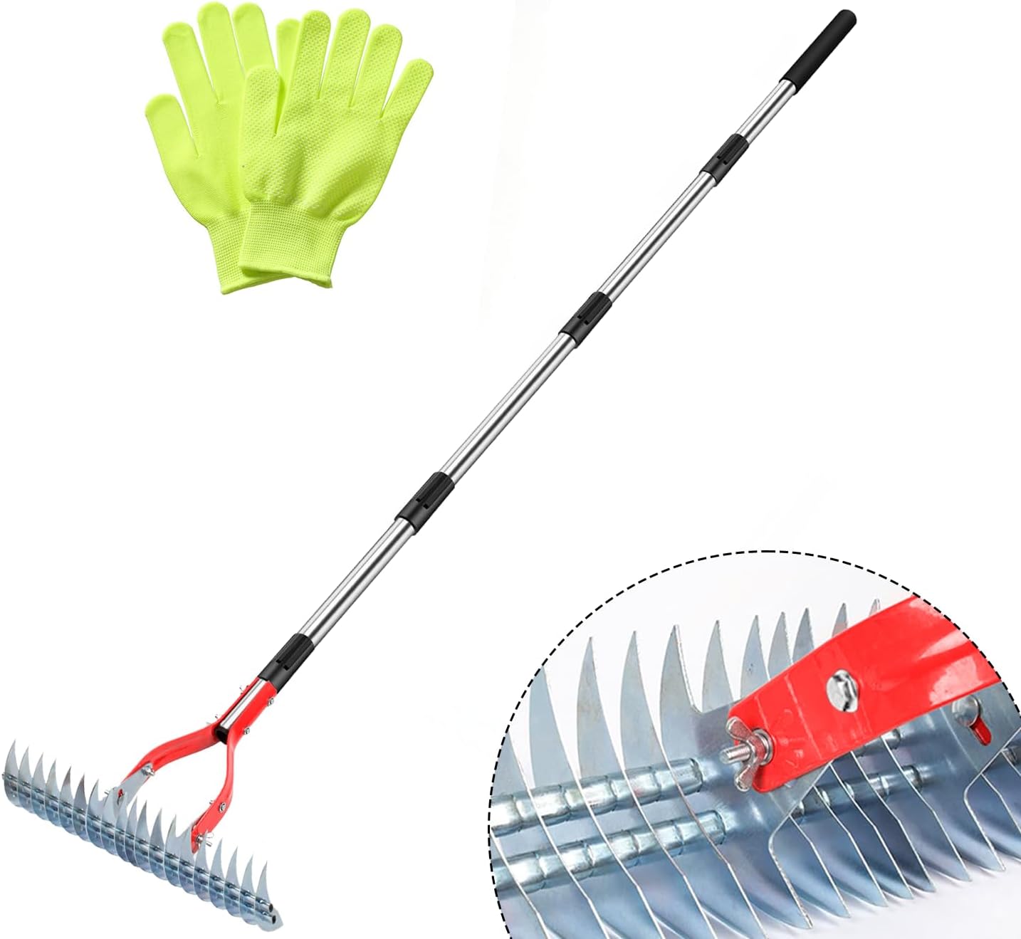 Amazon.com : Thatch Rake, 15-Inch Wide dethatcher rake for Cleaning ...