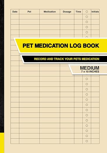 Pet Medication Log Book: Record and Track your Pets Medication | Medium ...