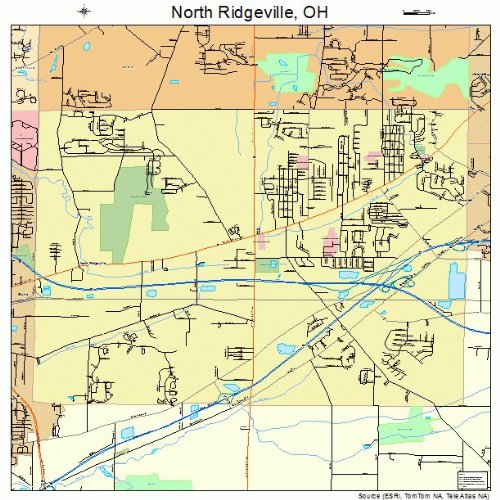 Large Street & Road Map of North Ridgeville, Ohio OH - Printed poster ...