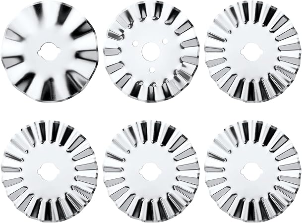 Amazon.com: 6pcs 45mm Pinking Rotary Cutter Blades, Wave Rotary Cutter ...