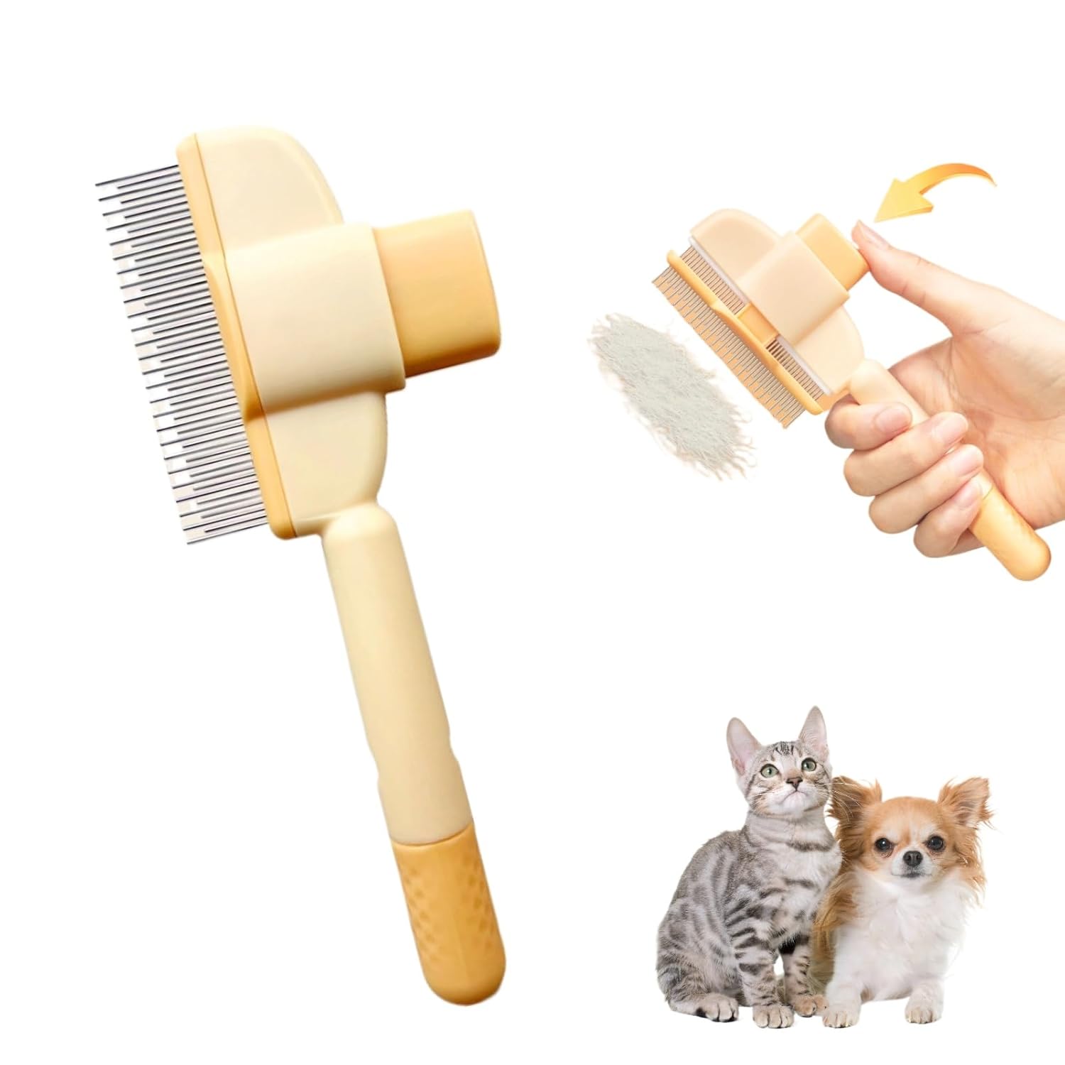 Amazon.com: Pet Hair Removal Comb Flea Comb, Cat Grooming Brush with ...