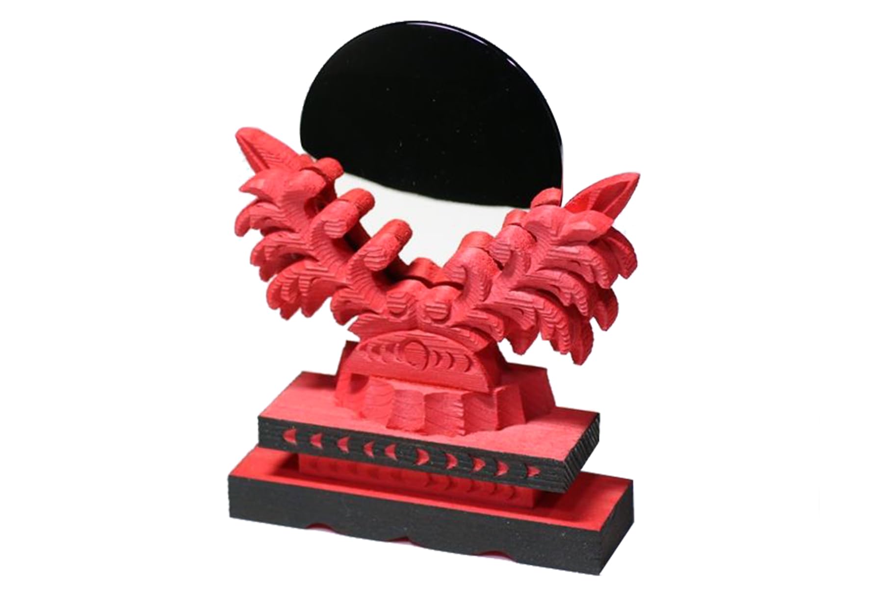 Amazon.com: Yamako Shinto Divine Mirror Antimony On Carved Wood ...