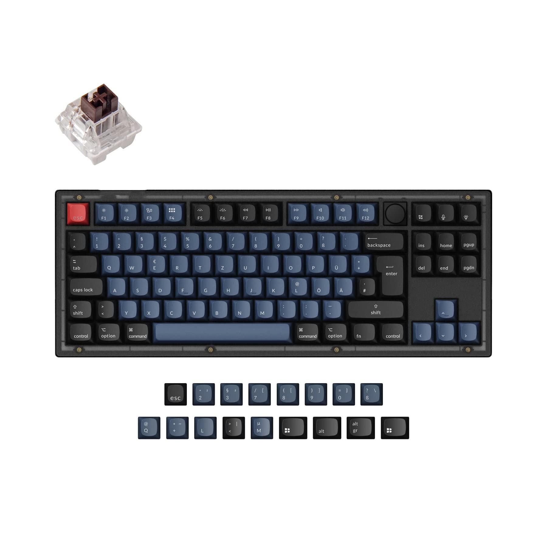 Keychron V3 Wired Custom Mechanical Keyboard Knob Version TKL German DE ...