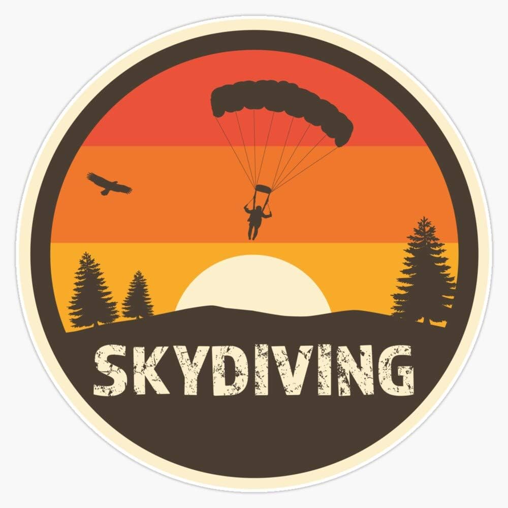 Amazon.com - Skydive in Cool Retro Classic Colors with Distressed Text ...