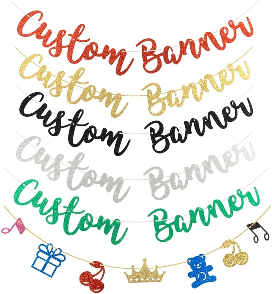 Amazon.com: Party to Be Custom Letter Banner Personalized Glitter ...