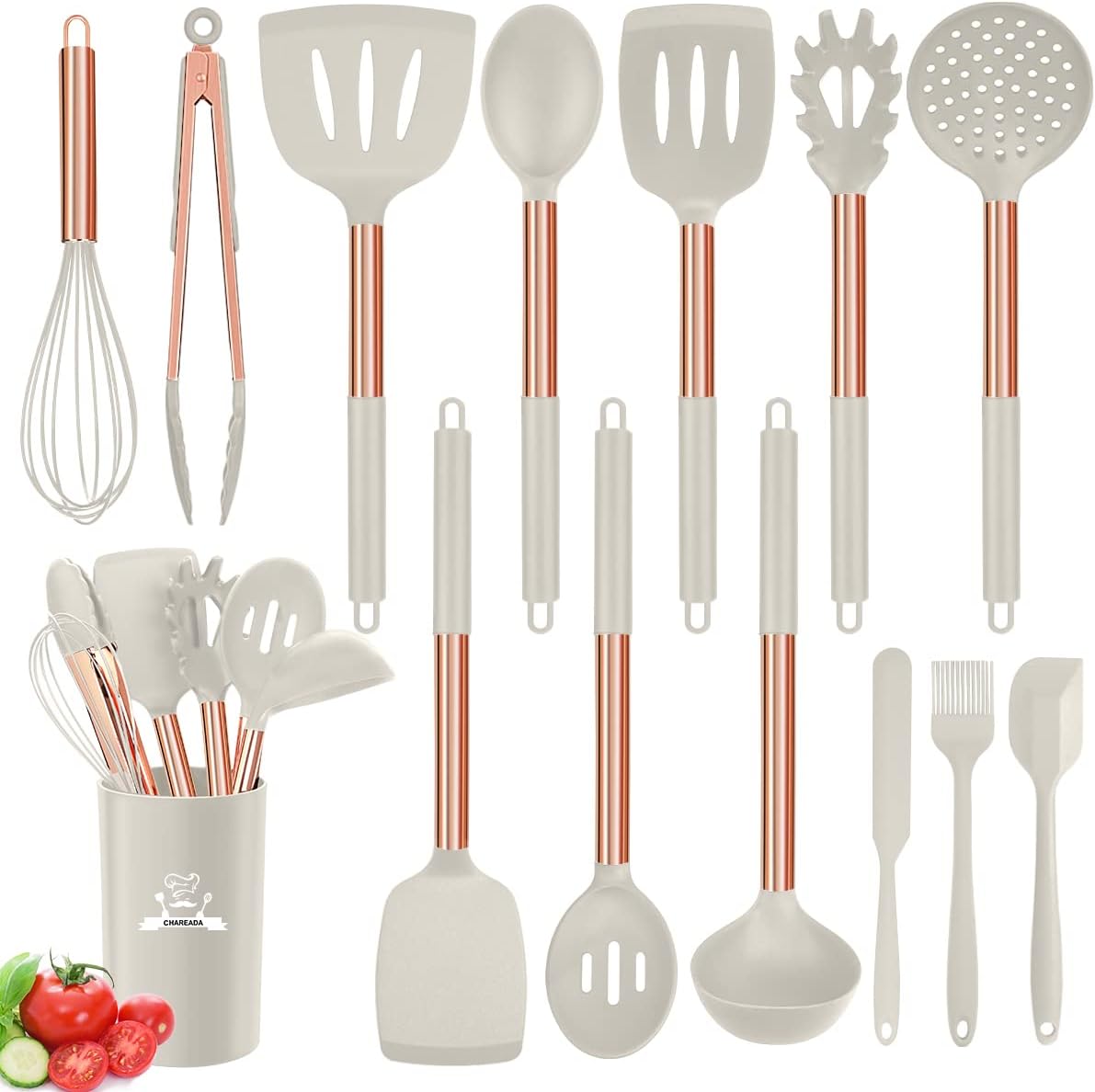 Amazon.com: Silicone Cooking Utensil Set, 14pcs Kitchen Utensils Set ...