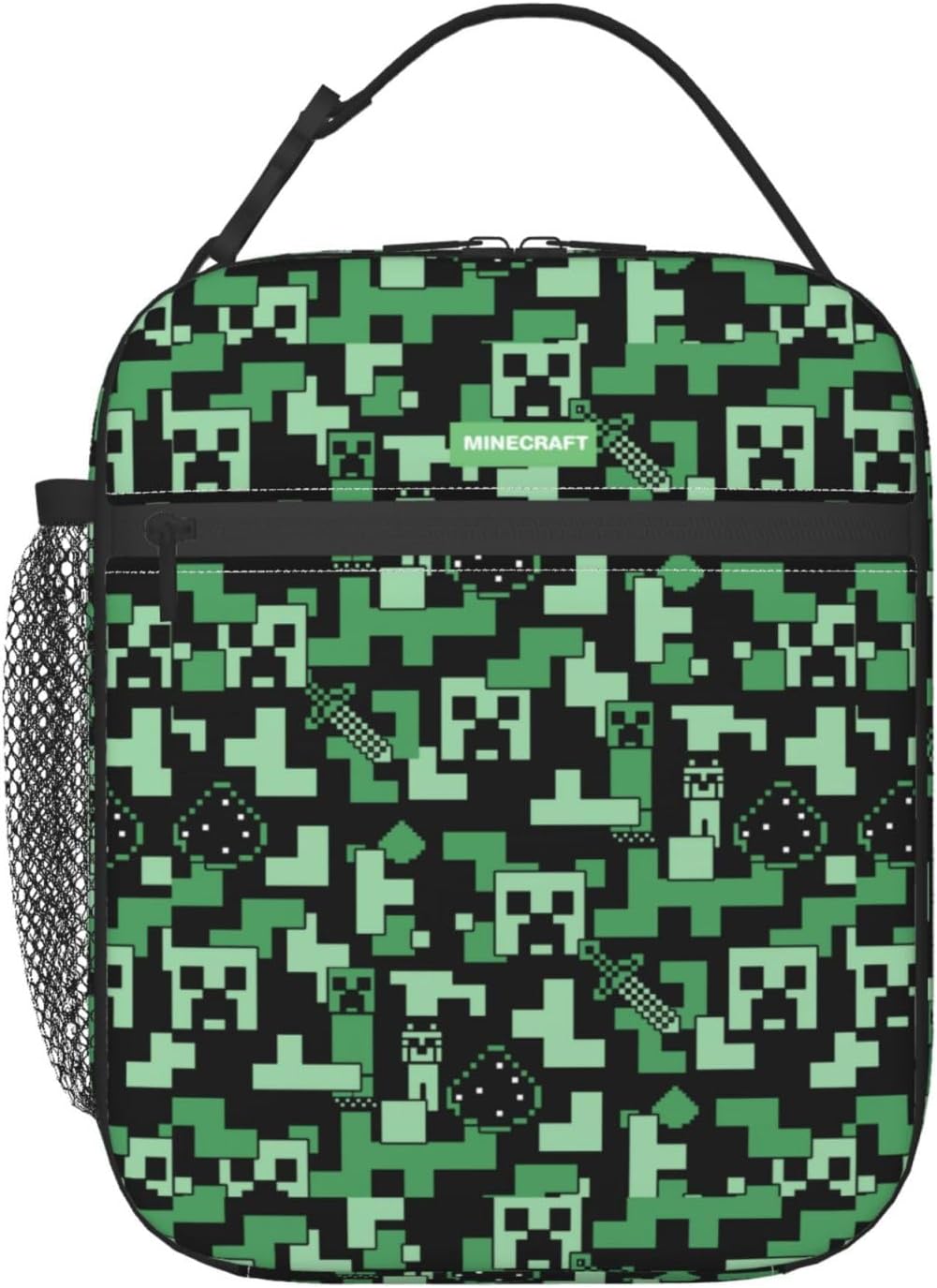 Amazon.com: Bioworld Minecraft Square Insulated Lunchbox with Mesh Side ...