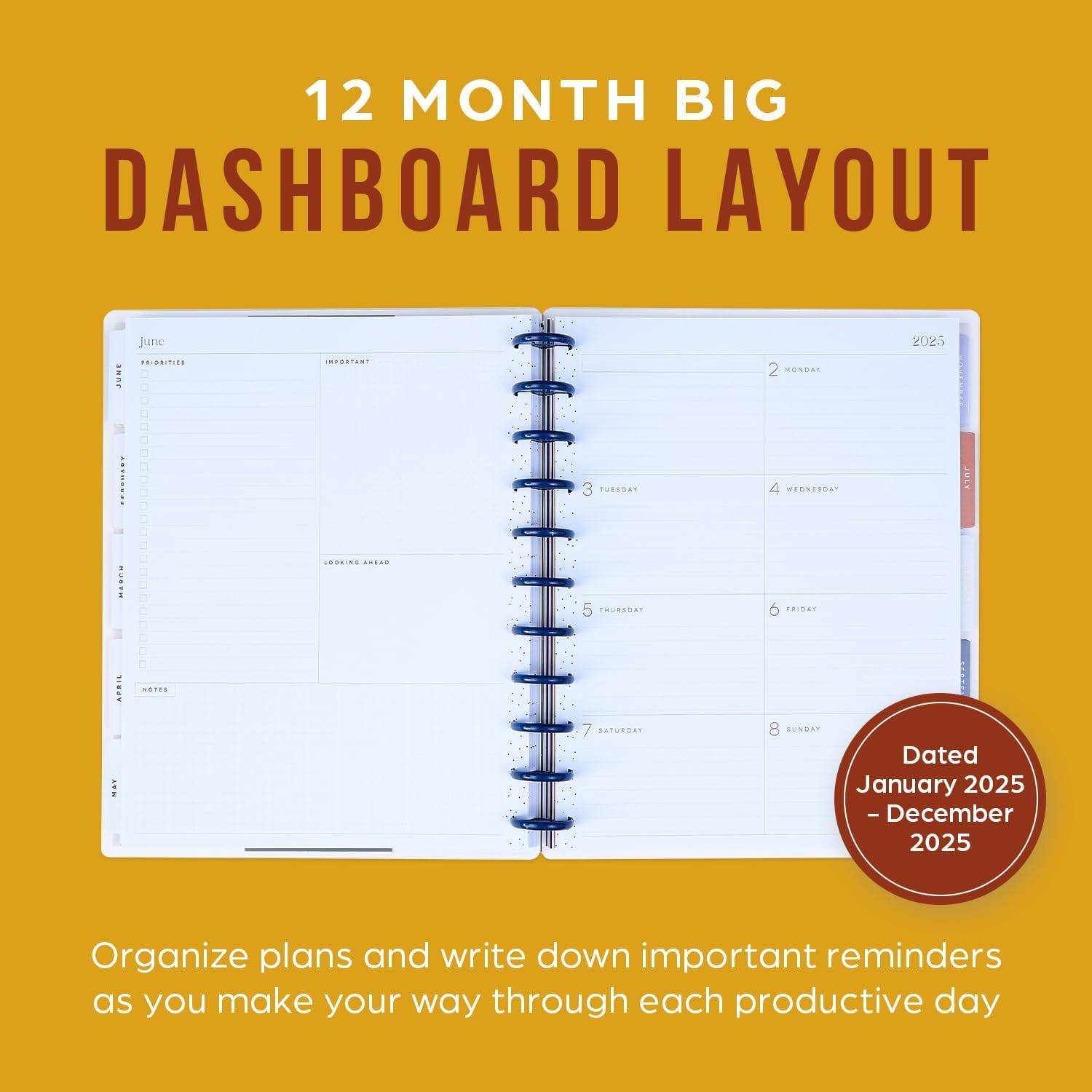 Happy Planner Disc-Bound 12-Month Planner, Jan.–Dec. 2025 Daily, Weekly ...