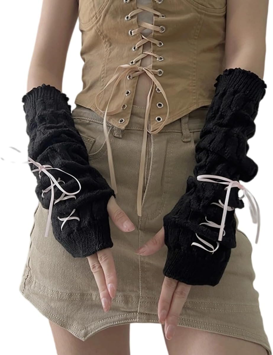 Fishjhan Cute Y2K Arm Warmers Kawaii Half Finger Adorable Accesspties ...