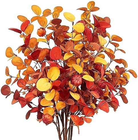Amazon.com: Sggvecsy 6 Pcs Artificial Fall Eucalyptus Stems Fall ...
