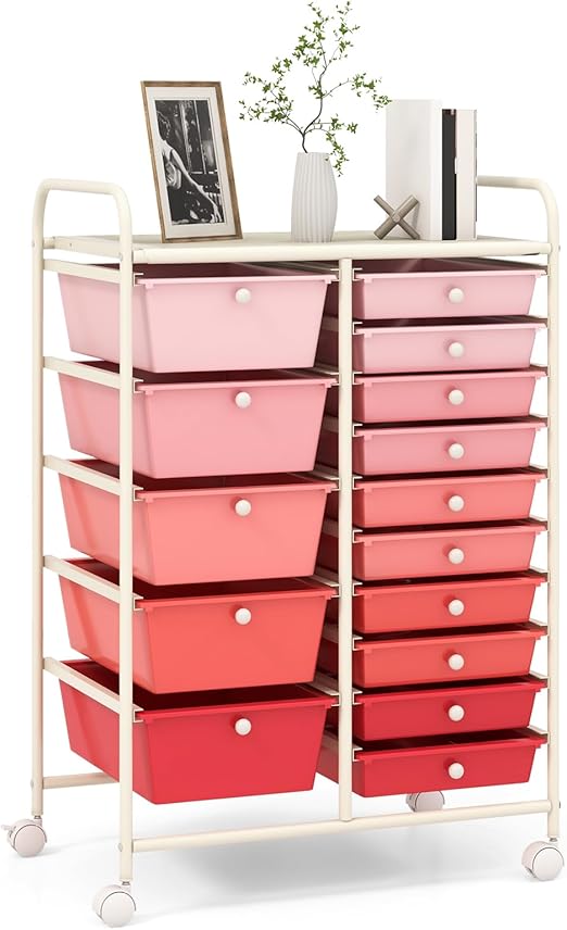 Amazon.com: RELAX4LIFE 15-Drawer Storage Drawer Carts - Mobile Rolling ...