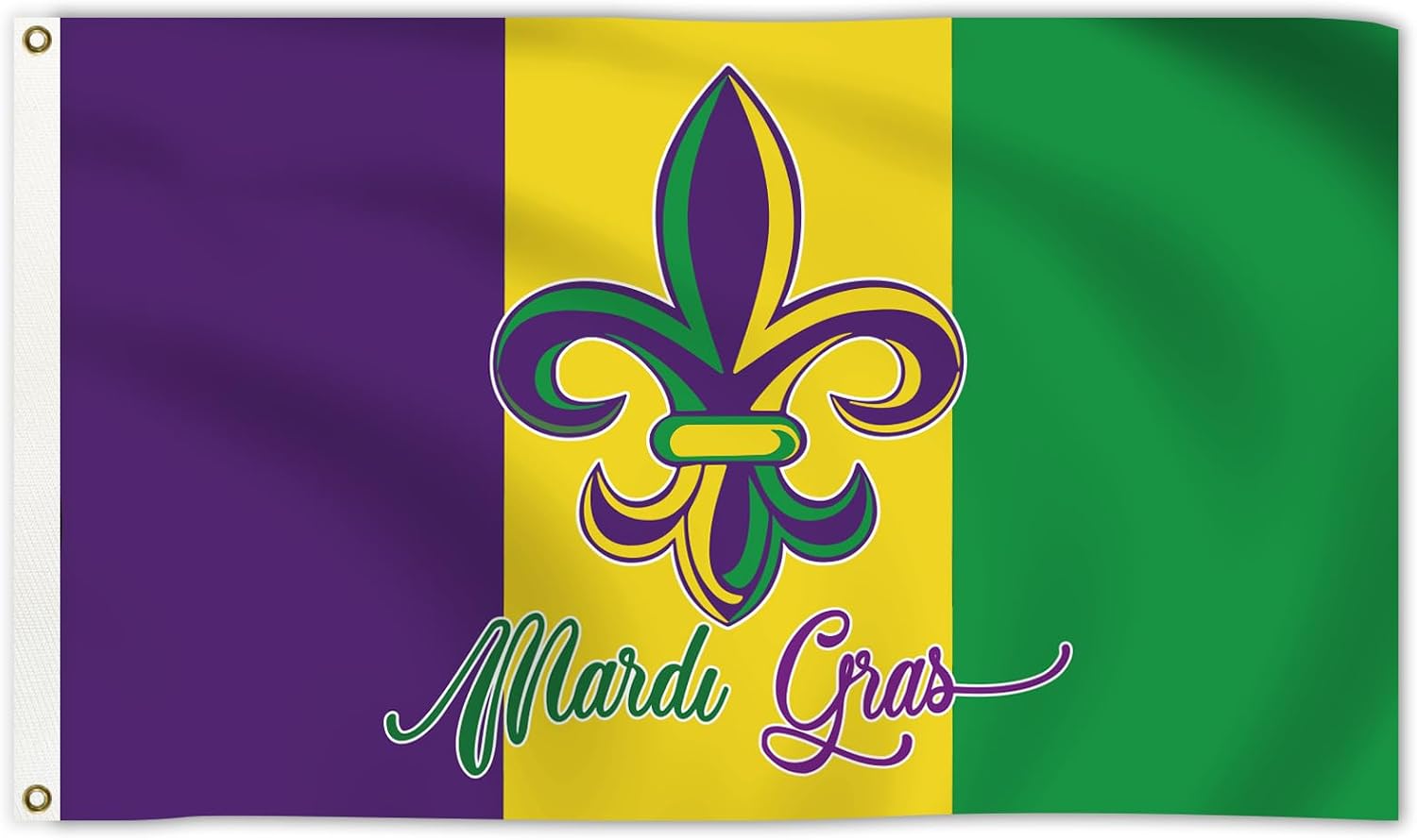 Amazon.com : Mardi Gras Flag 3x5 Ft Fat Tuesday Banner Flags for New ...