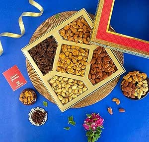 DI MITHAI NATION DIWALI DRYFRUIT COMBO GIFT PACK in Red and Blue Window ...