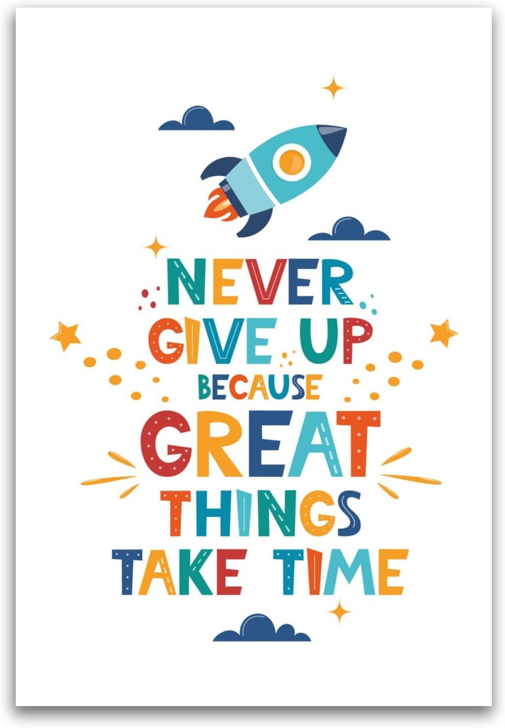 Amazon.com: Never Give Up Poster - 12 x 18 Inch Unframed - Positive ...