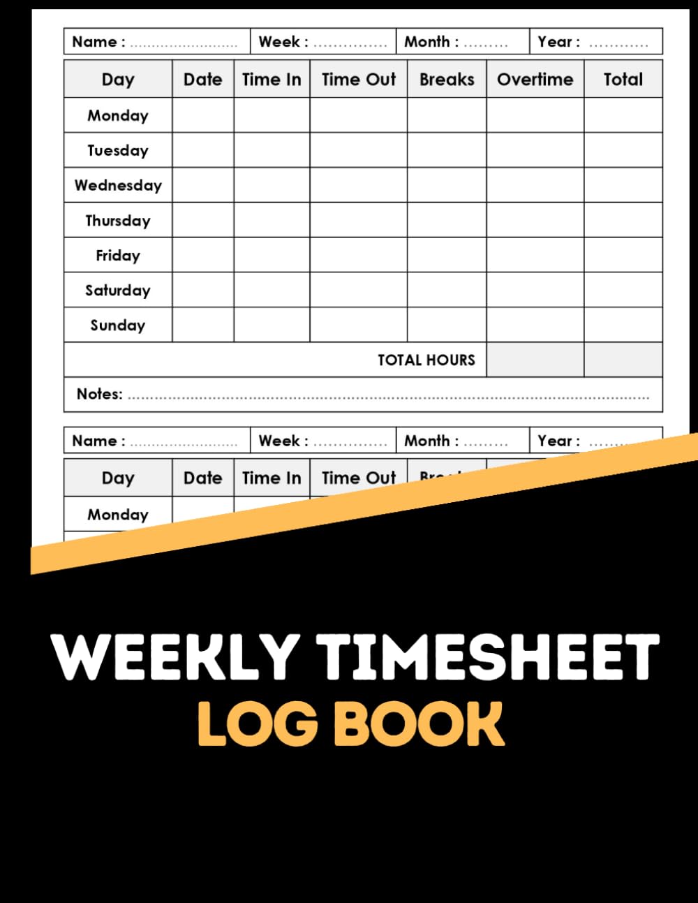 Amazon.com: Weekly Time Sheet Log Book: Timesheet LogBook To Record ...