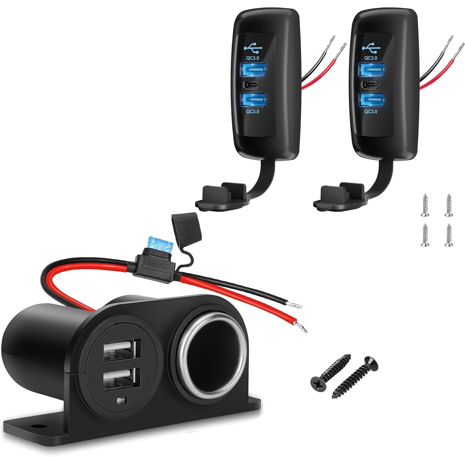 Amazon.com: 2P 3 Ports 12V RV USB Outlet 56W Type-C PD3.0 Quick Charge ...