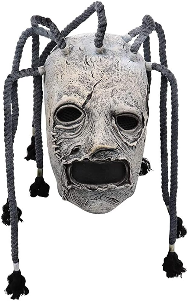 ZHANMAUU Halloween Mask With Long Hair Braid, Scary Knot Rope Mask ...