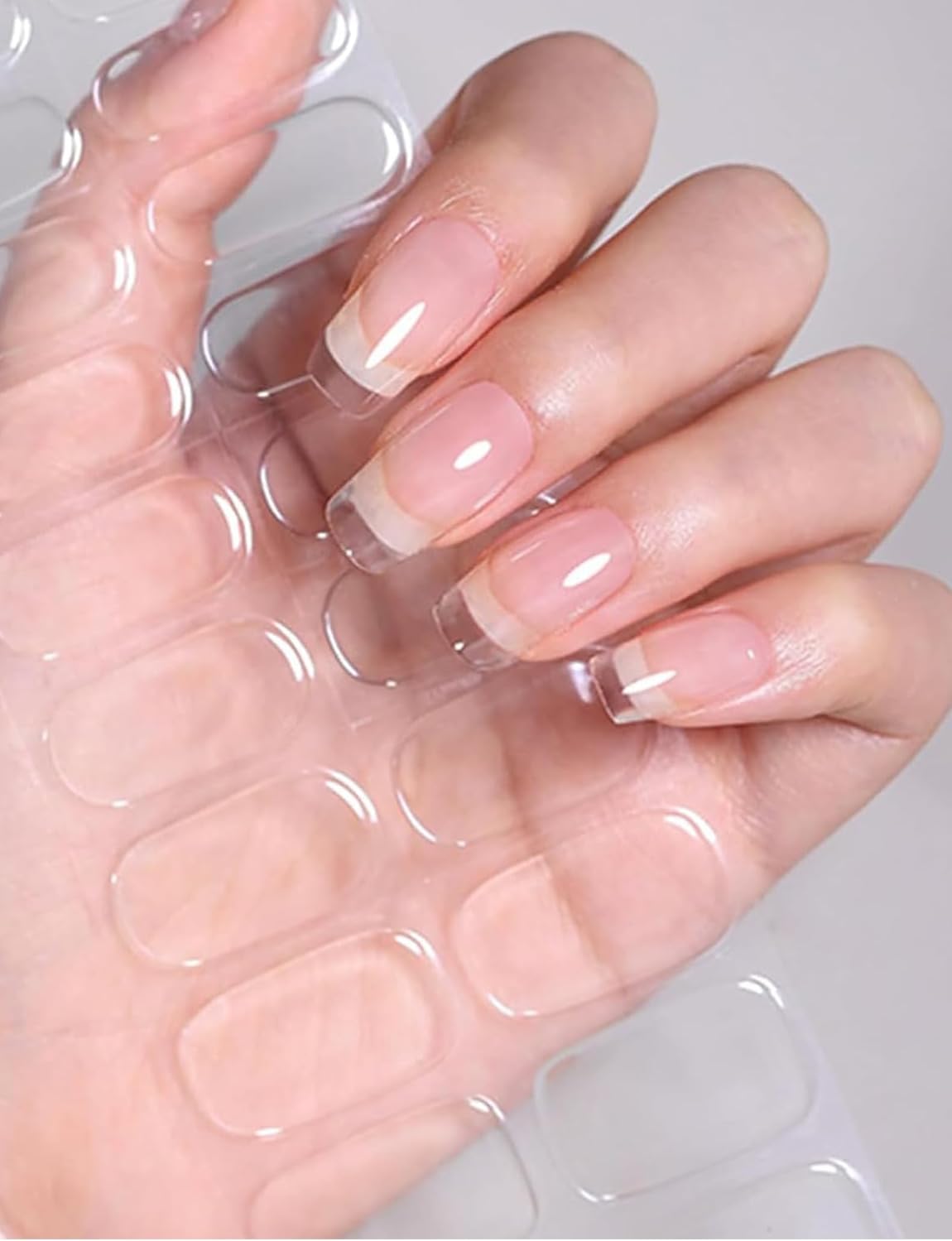 Amazon.com: Semi Cured Gel Nail Strips, 20pcs Gel Nail Stickers UV, Gel ...