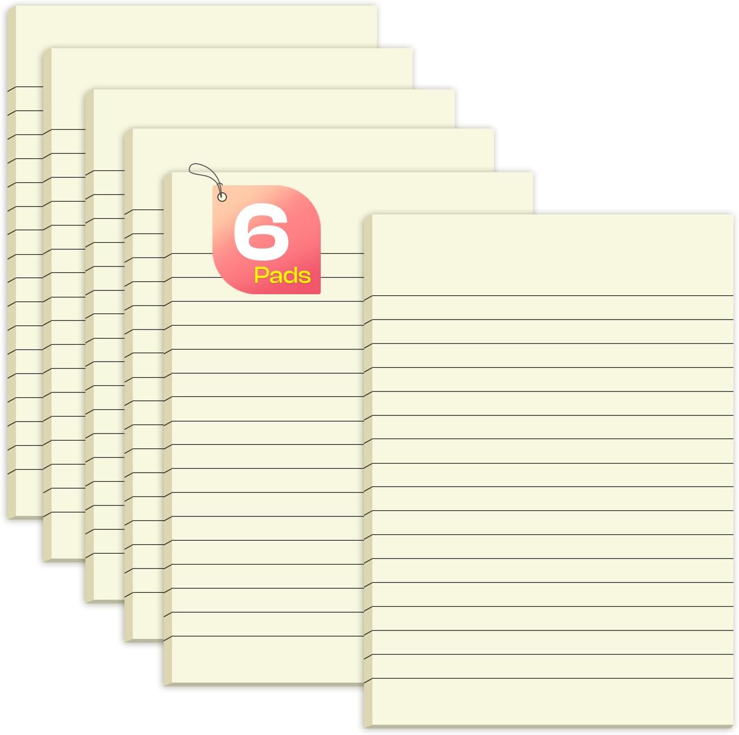Amazon.com : Sticky Note Pads 4x6, 6 Pads, Yellow Sticky Notes with ...