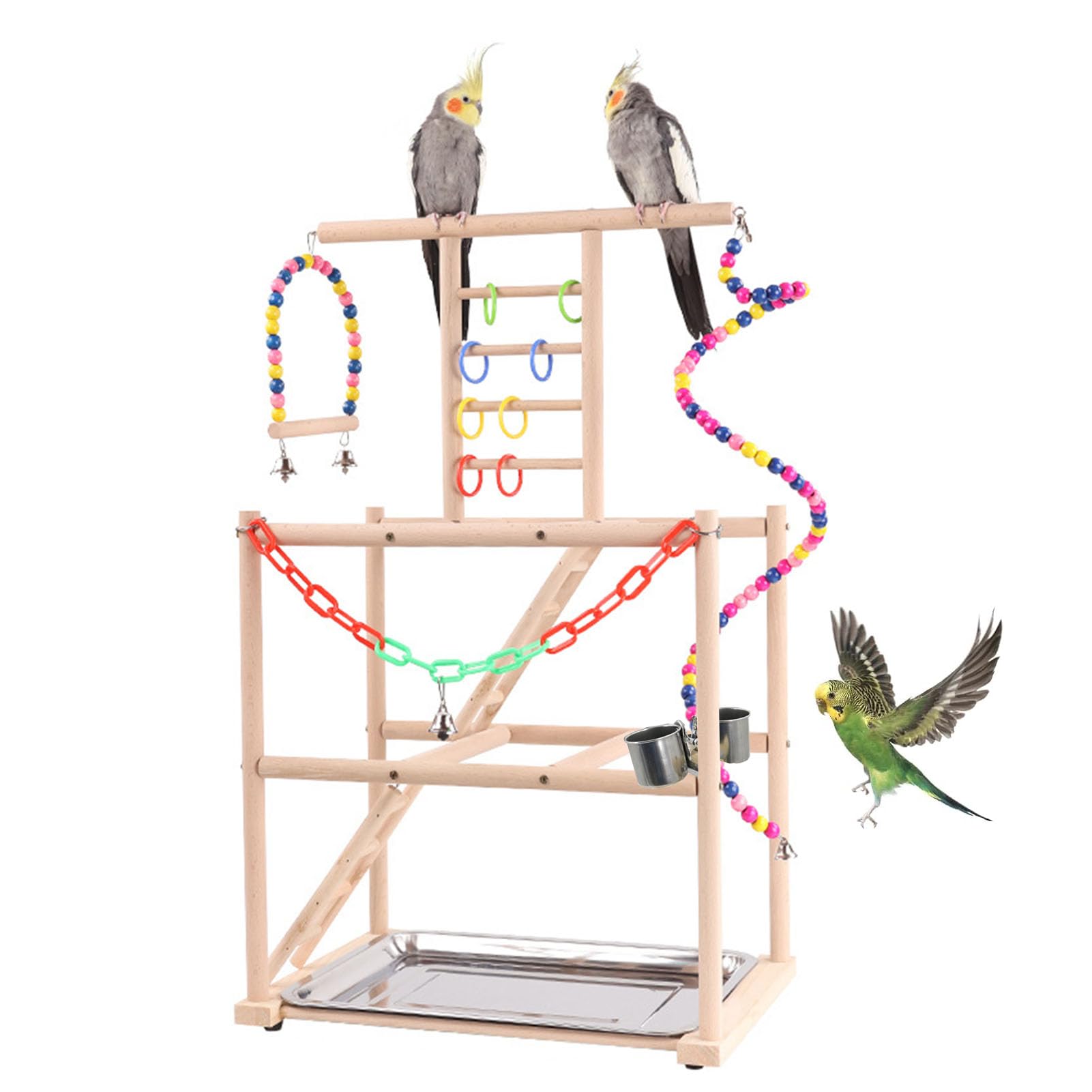 Bird Playground,Bird Toys,3 Level Bird Stand,Bird Play Stand with ...
