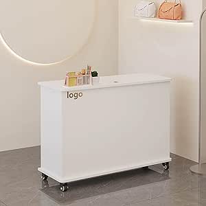 Amazon.com: Modern Reception Desk with Wheels,Clothing Store Front Desk ...