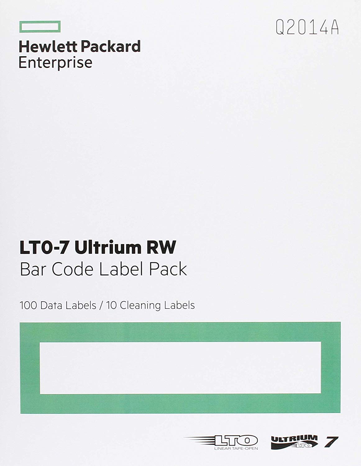 HP Q2014A Ultrium LTO-7 LTO7 RW Tape Barcode Label Pack (100 Data ...