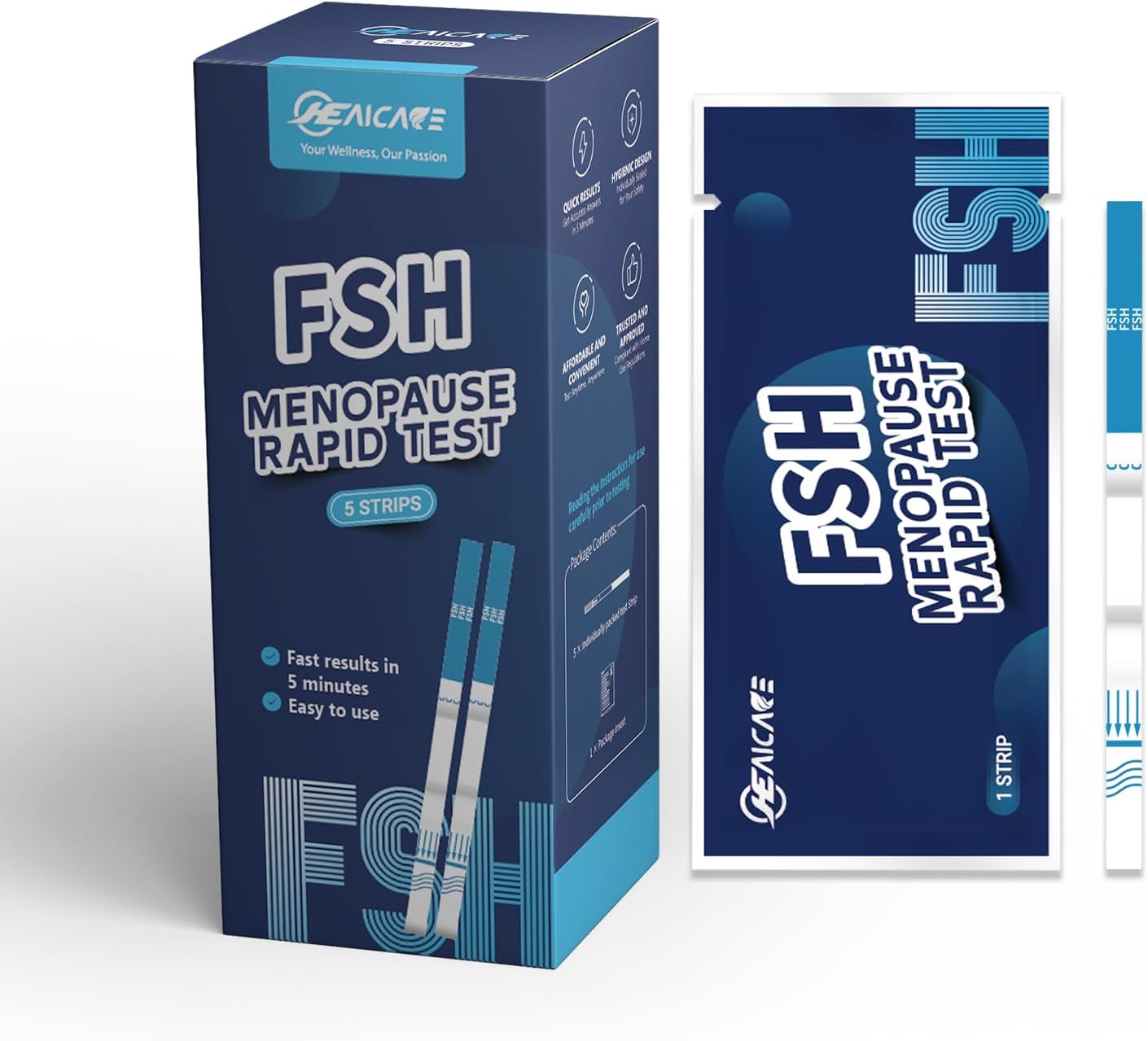 Amazon.com: HealCare FSH Menopause Rapid Test Strips, 5 Tests Menopause ...